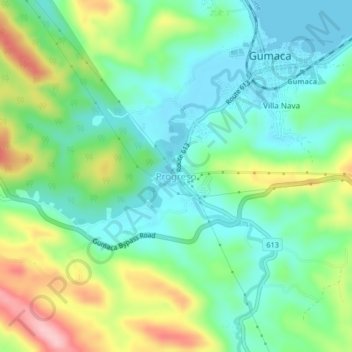 Progreso topographic map, elevation, terrain