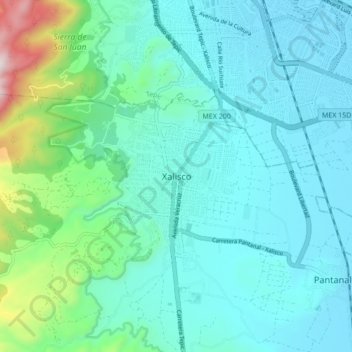 Xalisco topographic map, elevation, terrain