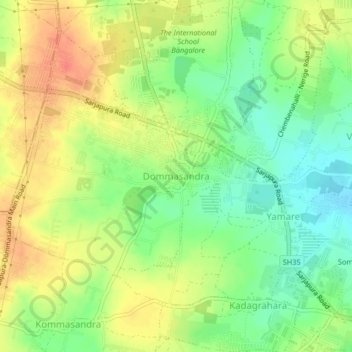 Dommasandra topographic map, elevation, terrain
