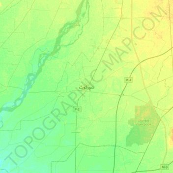 Shorkot topographic map, elevation, terrain