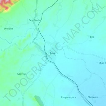 Amet topographic map, elevation, terrain