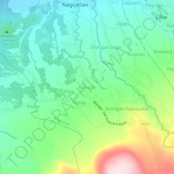 Banago topographic map, elevation, terrain