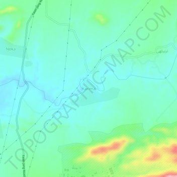 Karima topographic map, elevation, terrain