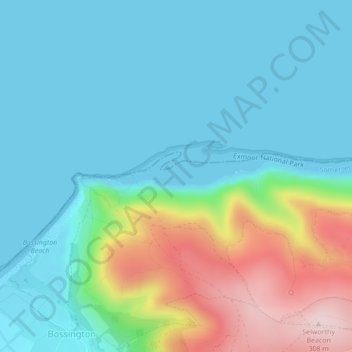 Selworthy Sand topographic map, elevation, terrain