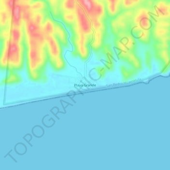 Playa Grande topographic map, elevation, terrain