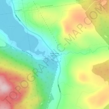 Sandy River Plantation topographic map, elevation, terrain