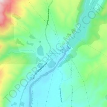 Lake Roxburgh topographic map, elevation, terrain