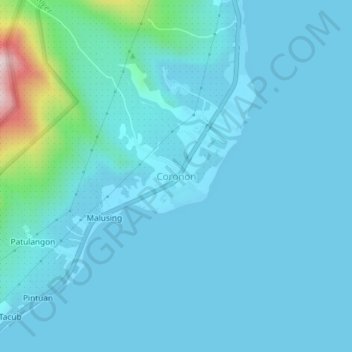 Coronon topographic map, elevation, terrain