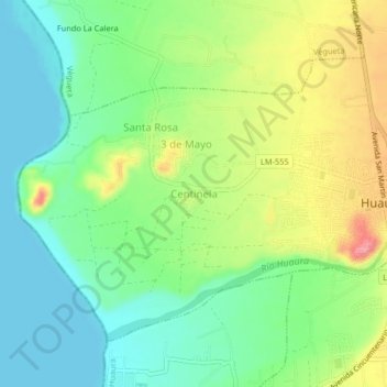 Centinela topographic map, elevation, terrain
