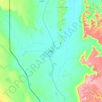 Ghat topographic map, elevation, terrain