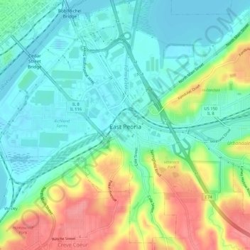 Fond du Lac topographic map, elevation, terrain