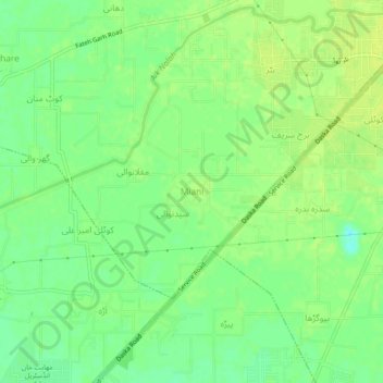Miani topographic map, elevation, terrain