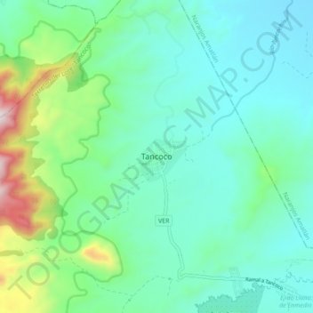 Tancoco topographic map, elevation, terrain