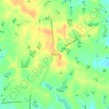 Waterloo topographic map, elevation, terrain