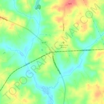 Cullen topographic map, elevation, terrain