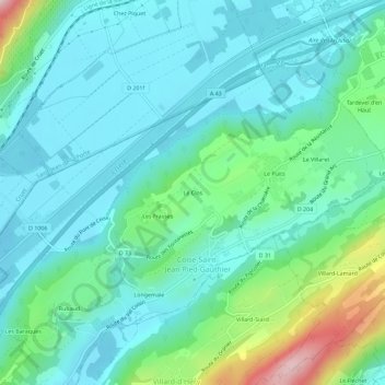 Le Clos topographic map, elevation, terrain