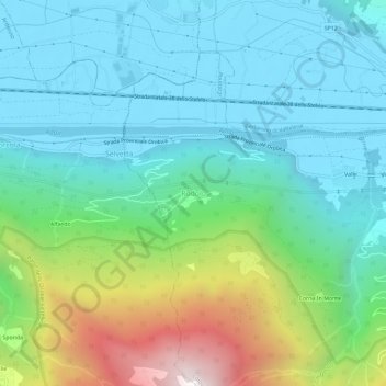Rodolo topographic map, elevation, terrain