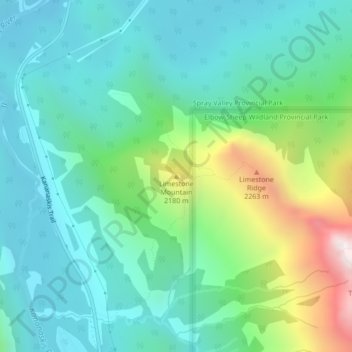 Limestone Mountain topographic map, elevation, terrain