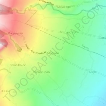 Mag-aso topographic map, elevation, terrain