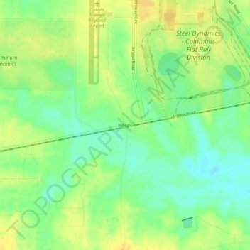 Billups topographic map, elevation, terrain