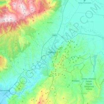 Hatay topographic map, elevation, terrain