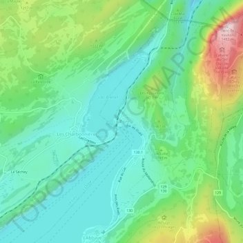Le Pont topographic map, elevation, terrain