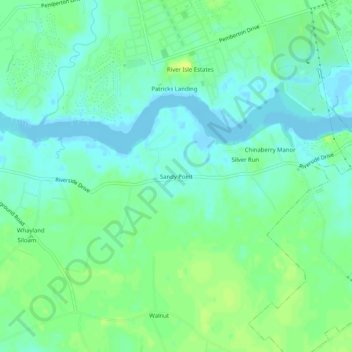Sandy Point topographic map, elevation, terrain