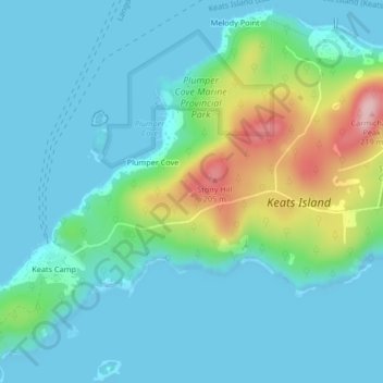 Highest Peak topographic map, elevation, terrain