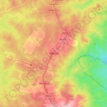Mavivi topographic map, elevation, terrain