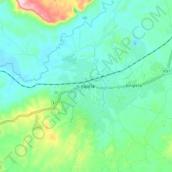 Kimpese topographic map, elevation, terrain