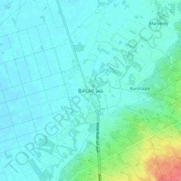 Balcad topographic map, elevation, terrain