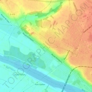 Gien Le Vieux topographic map, elevation, terrain