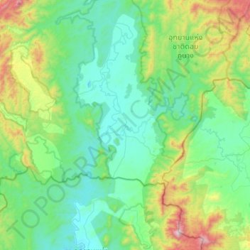 Chiang Muan topographic map, elevation, terrain