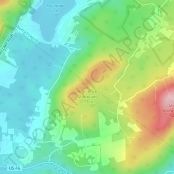 High Rock Mountain topographic map, elevation, terrain