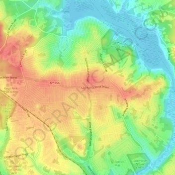 San Remo topographic map, elevation, terrain