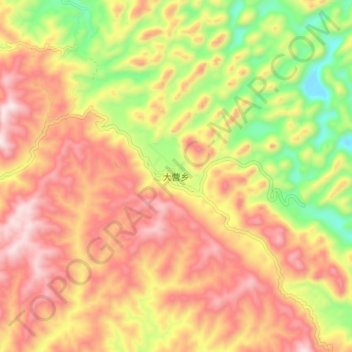 大营乡 topographic map, elevation, terrain