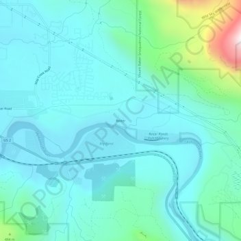 Reiter topographic map, elevation, terrain