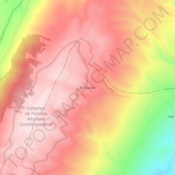 El Hatillo topographic map, elevation, terrain