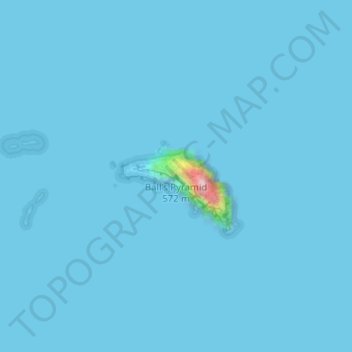 Ball's Pyramid topographic map, elevation, terrain