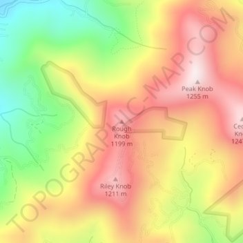 Rough Knob topographic map, elevation, terrain