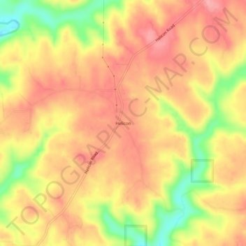 Helicon topographic map, elevation, terrain