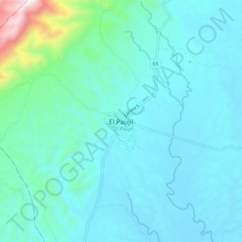 El Paujil topographic map, elevation, terrain