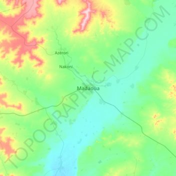 Madaoua topographic map, elevation, terrain