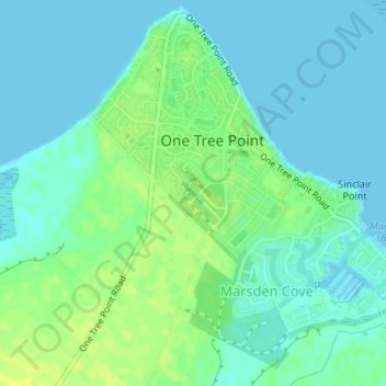 Marsden Bay topographic map, elevation, terrain
