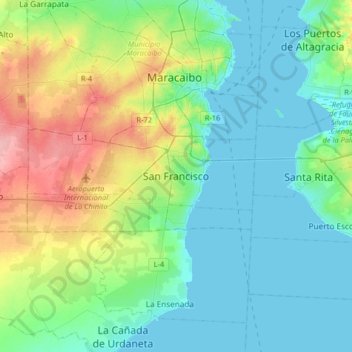San Francisco topographic map, elevation, terrain