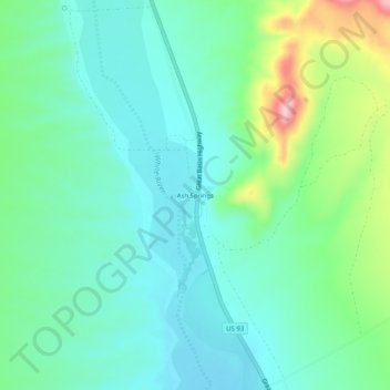 Ash Springs topographic map, elevation, terrain