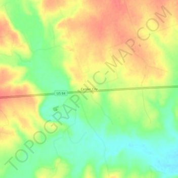 Center City topographic map, elevation, terrain