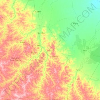 Jur River topographic map, elevation, terrain
