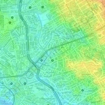 Balong-Bato topographic map, elevation, terrain