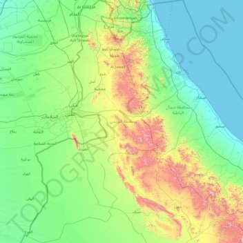 Al Buraimi Governorate topographic map, elevation, terrain
